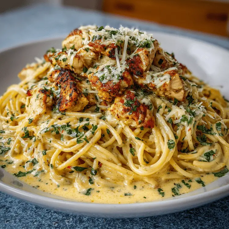Creamy Cajun Chicken Spaghetti with Garlic Mozzarella Sauce - Snack On Meat