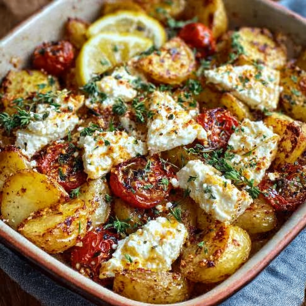Baked Feta Potatoes (Easy Mediterranean One-Pan Recipe) - Snack On Meat