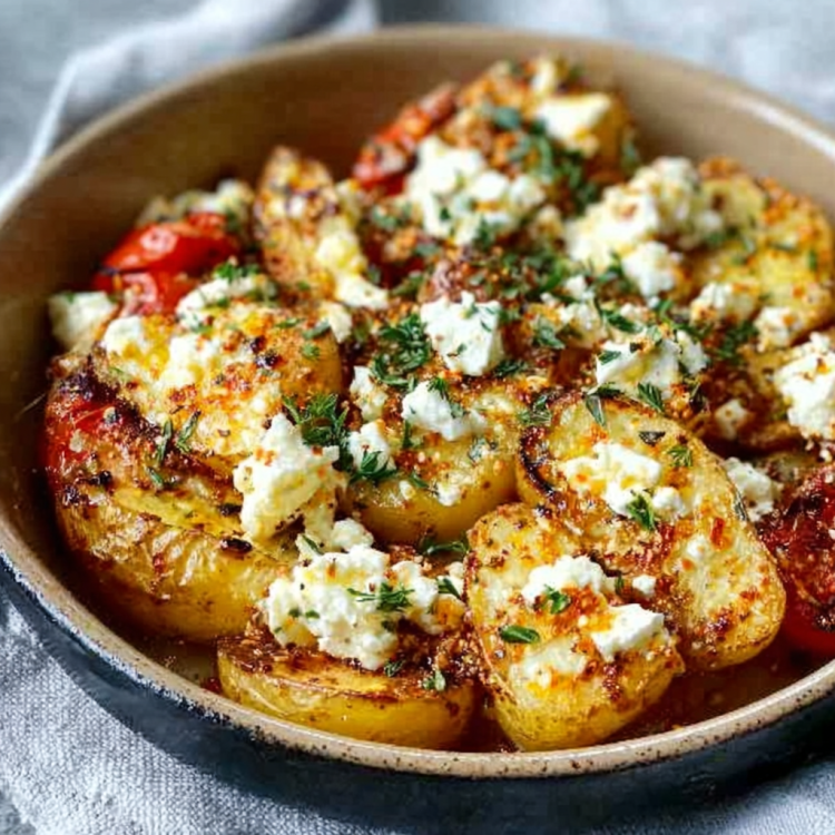 Baked Feta Potatoes (Easy Mediterranean One-Pan Recipe) - Snack On Meat