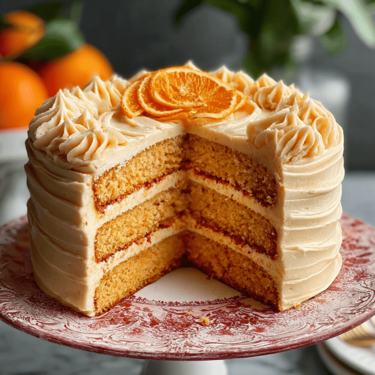 Orange Velvet Cake with Orange Cream Cheese Frosting - Snack On Meat