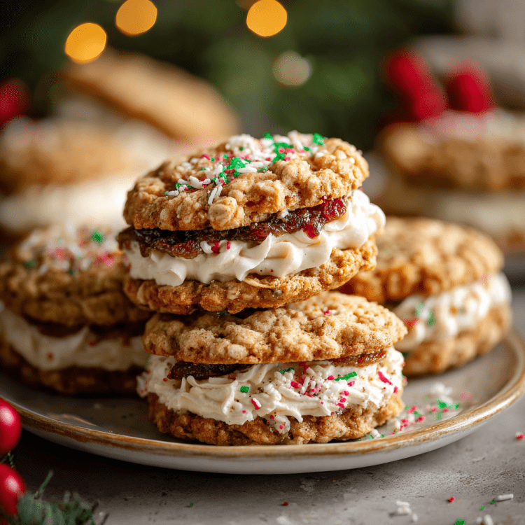 Christmas Oatmeal Cream Pies - Snack On Meat