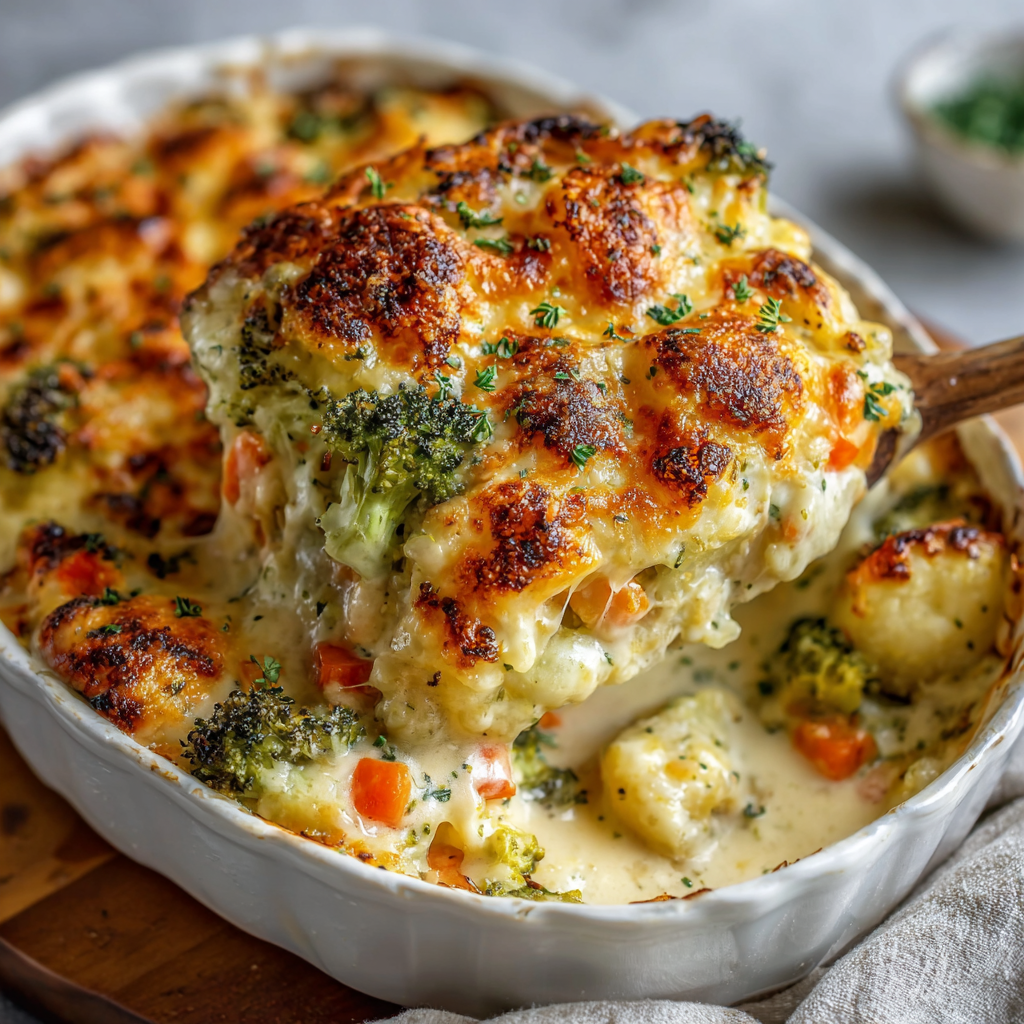 Cheesy Vegetable Casserole (Easy, Creamy & Comforting) - Snack On Meat