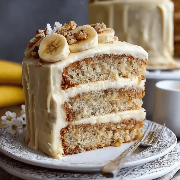 Luscious Banana Cake with Velvety Cream Cheese Frosting - Snack On Meat
