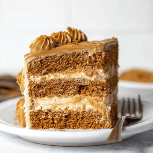 Biscoff Cake (Cookie Butter Layer Cake) - Snack On Meat