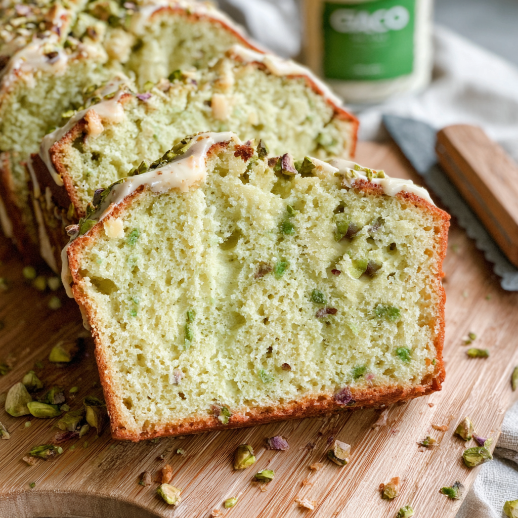 Pistachio Pudding Bread (Soft, Light & Not Too Sweet) - Snack On Meat
