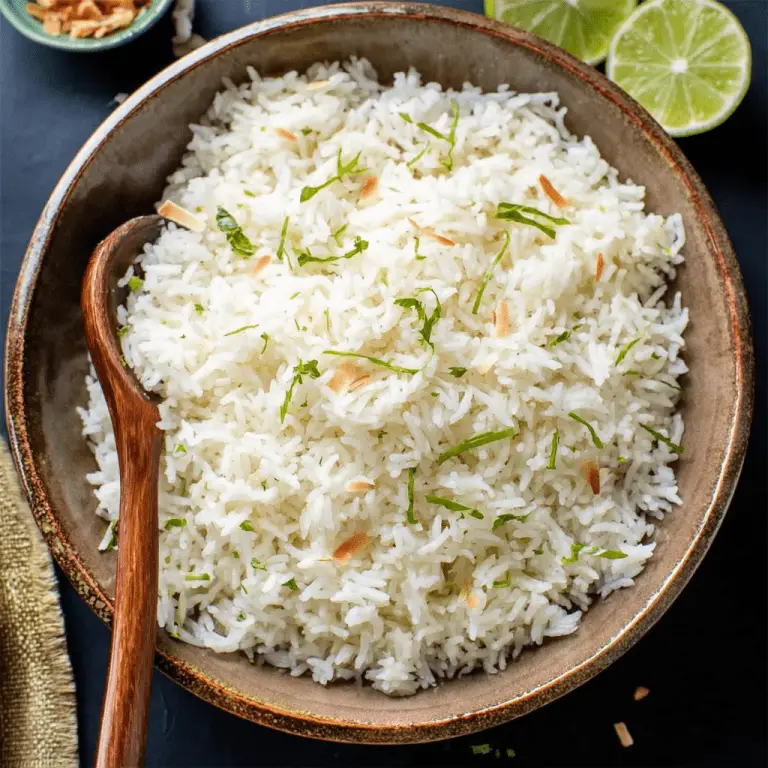 Coconut Rice Recipe (Fluffy, Creamy & Bright with Lime) - Snack On Meat