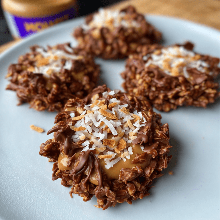 Easy Keto No-Bake Chocolate Peanut Butter Coconut Cookies - Snack On Meat