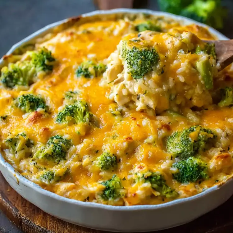 Creamy Chicken Broccoli Rice Cheese Casserole - Snack On Meat