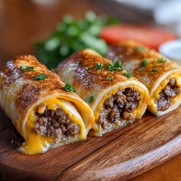 Garlic Butter Beef Cheeseburger Rollups - Snack On Meat