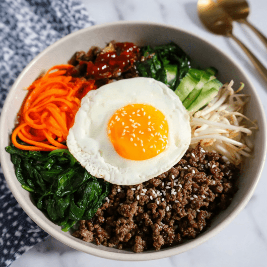 Easy Bibimbap with Ground Beef (No Marinating Required!) - Snack On Meat