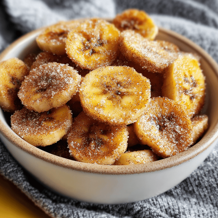 Cinnamon Sugar Air Fryer Banana Chips (Crispy & Guilt-Free) - Snack On Meat