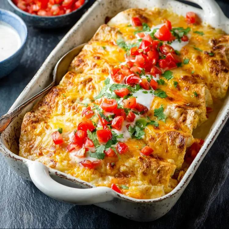 Breakfast Enchiladas with Creamy Salsa Sauce - Snack On Meat