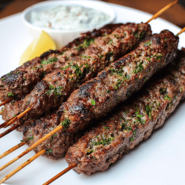 Juicy Lebanese Kafta Kebabs (Grilled Beef Skewers) - Snack On Meat