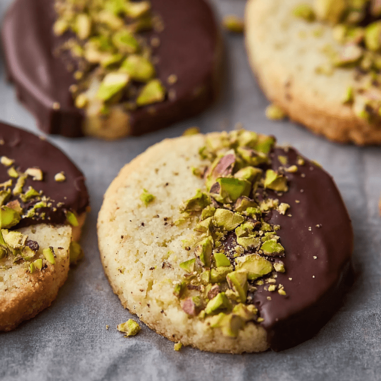 Pistachio Shortbread Cookies – Buttery, Crunchy, and Chocolate-Dipped ...