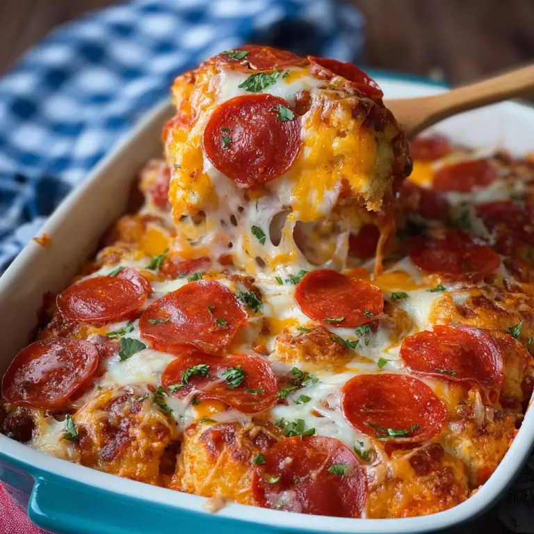 Bubble Up Biscuit Pizza Casserole (Easy Weeknight Dinner) - Snack On Meat