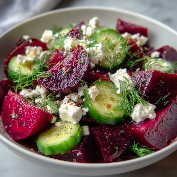 Vibrant Beet Salad with Feta, Cucumbers, and Dill - Snack On Meat