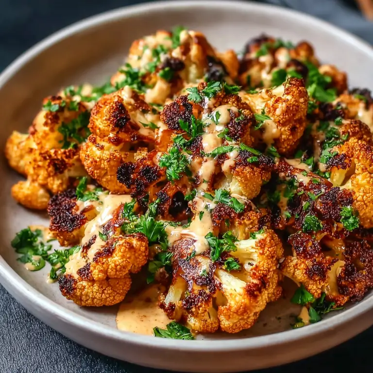 Moroccan Cauliflower with Tahini-Honey - Snack On Meat