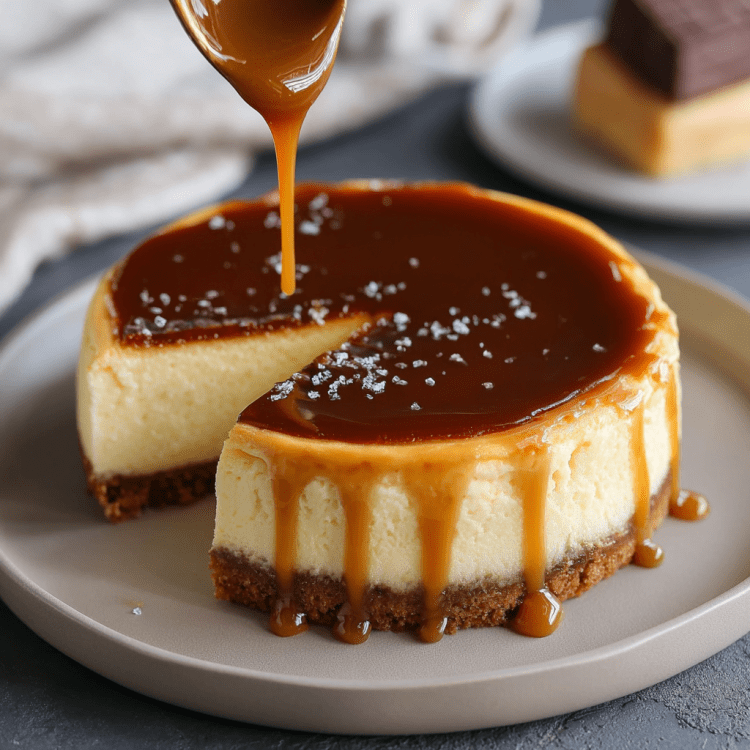 Mini Basque Cheesecake with Salted Caramel Sauce – Creamy, Decadent ...
