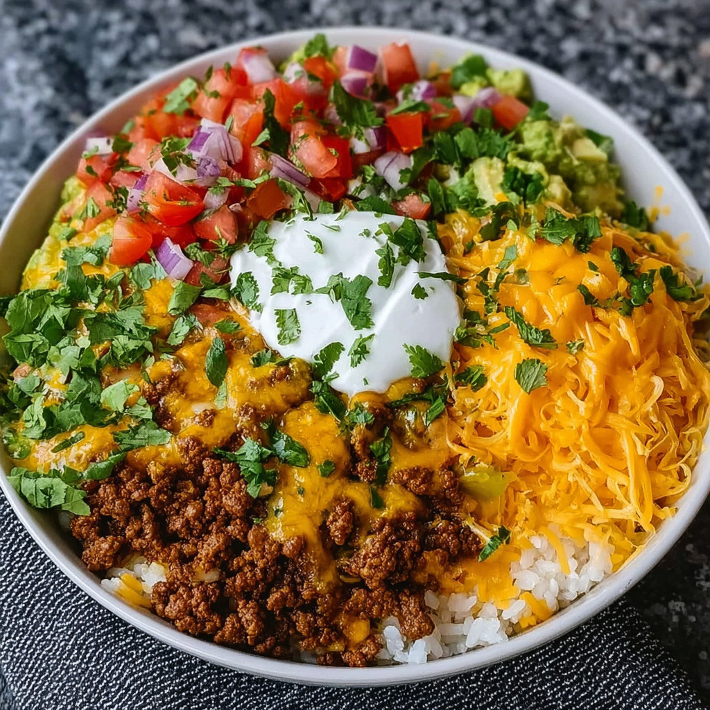 Taco Rice Bowl – Bold Flavor, Simple Layers - Snack On Meat
