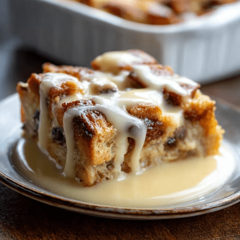Grandma’s Old-Fashioned Bread Pudding with Vanilla Sauce - Snack On Meat