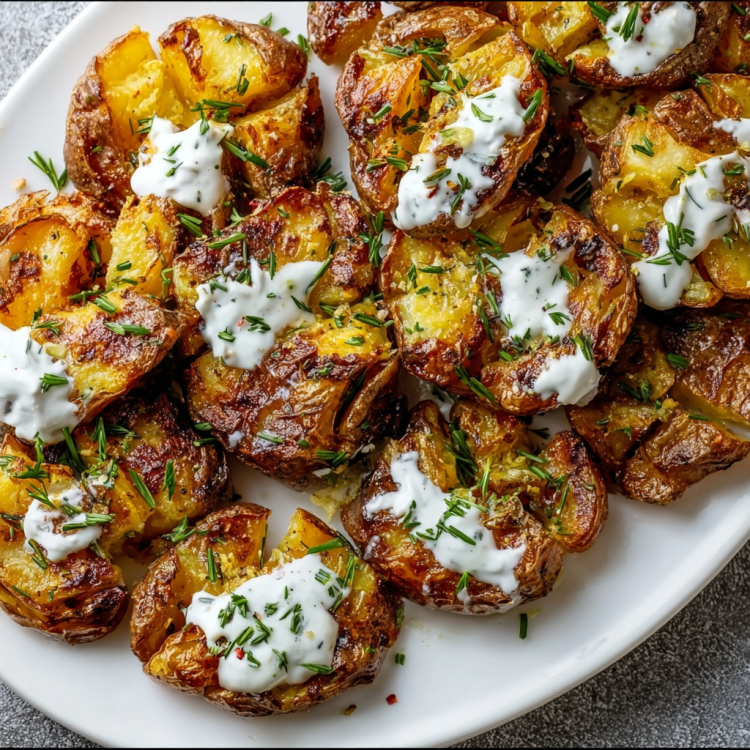 Crispy Smashed Potatoes - Snack On Meat