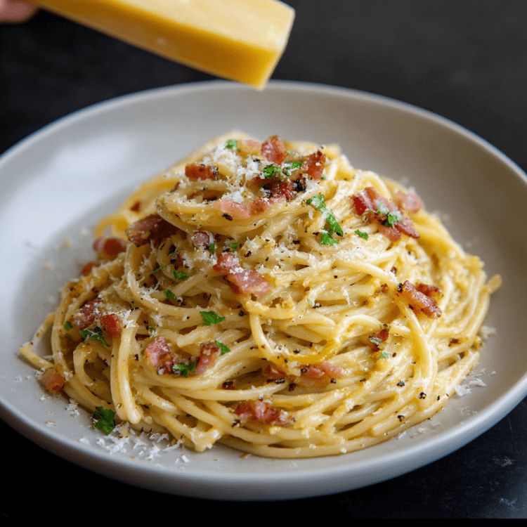 Spaghetti Carbonara (Easy Bacon Version) - Snack On Meat