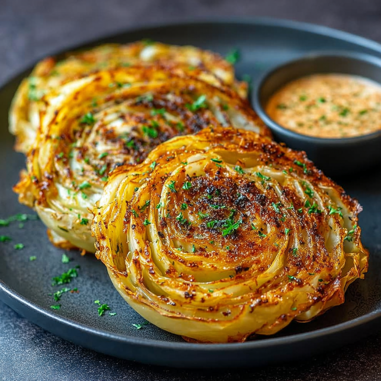 Crispy Roasted Cabbage Steaks (Oven or Air Fryer) - Snack On Meat