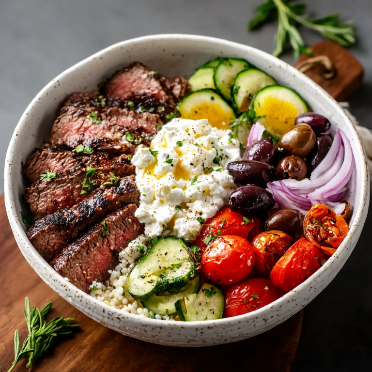 Mediterranean Steak Bowl - Snack On Meat