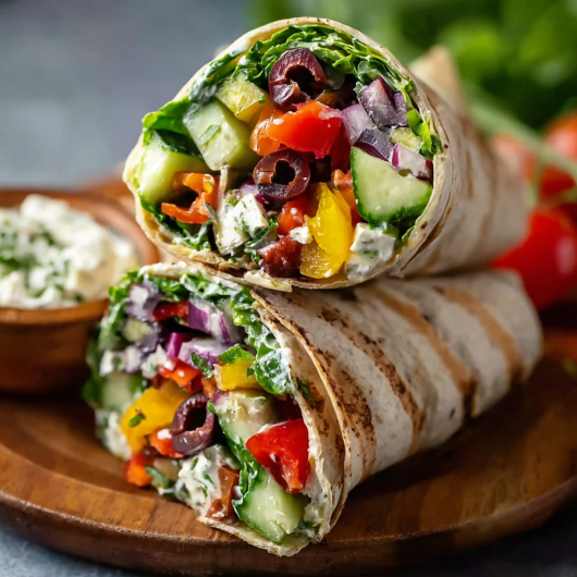 Easy Mediterranean Veggie Wraps - Snack On Meat