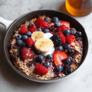 One-Pan Baked Oatmeal with Bananas and Berries (Easy Healthy Breakfast ...