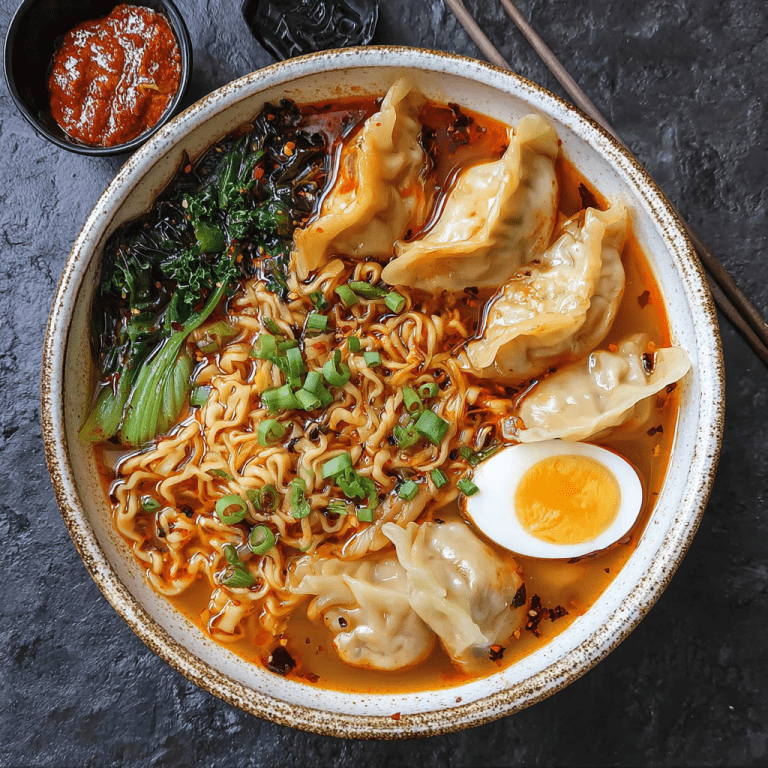 Kimchi Dumpling Noodle Soup - Snack On Meat