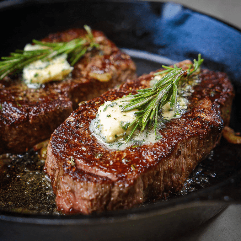 Pan-Seared Steak with Garlic Rosemary Butter - Snack On Meat
