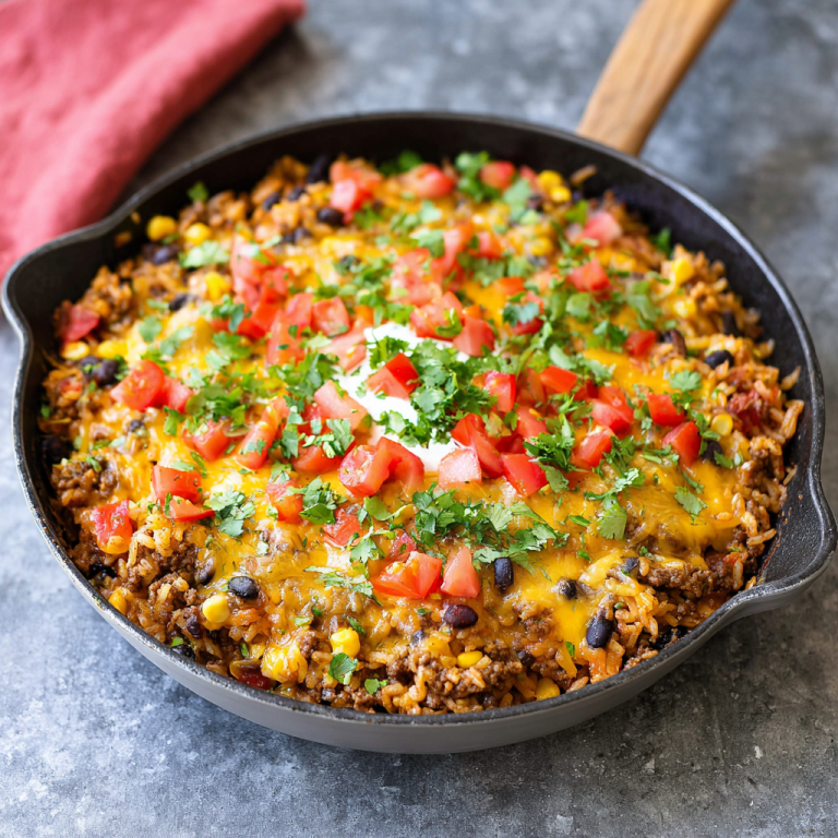 One Pot Mexican Beef and Rice Casserole (Easy Cheesy Skillet Dinner ...
