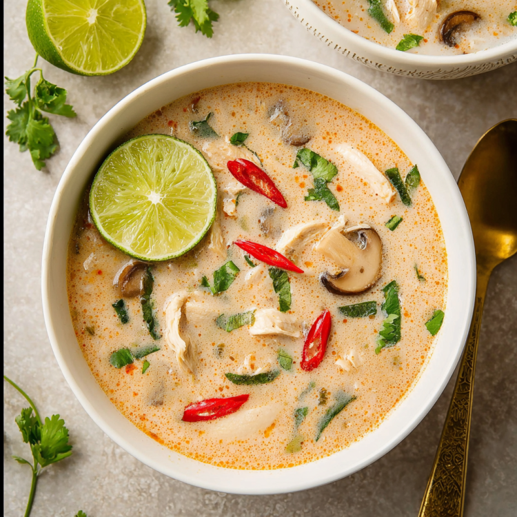 Slow Cooker Tom Kha Gai (Thai Coconut Chicken Soup) - Snack On Meat